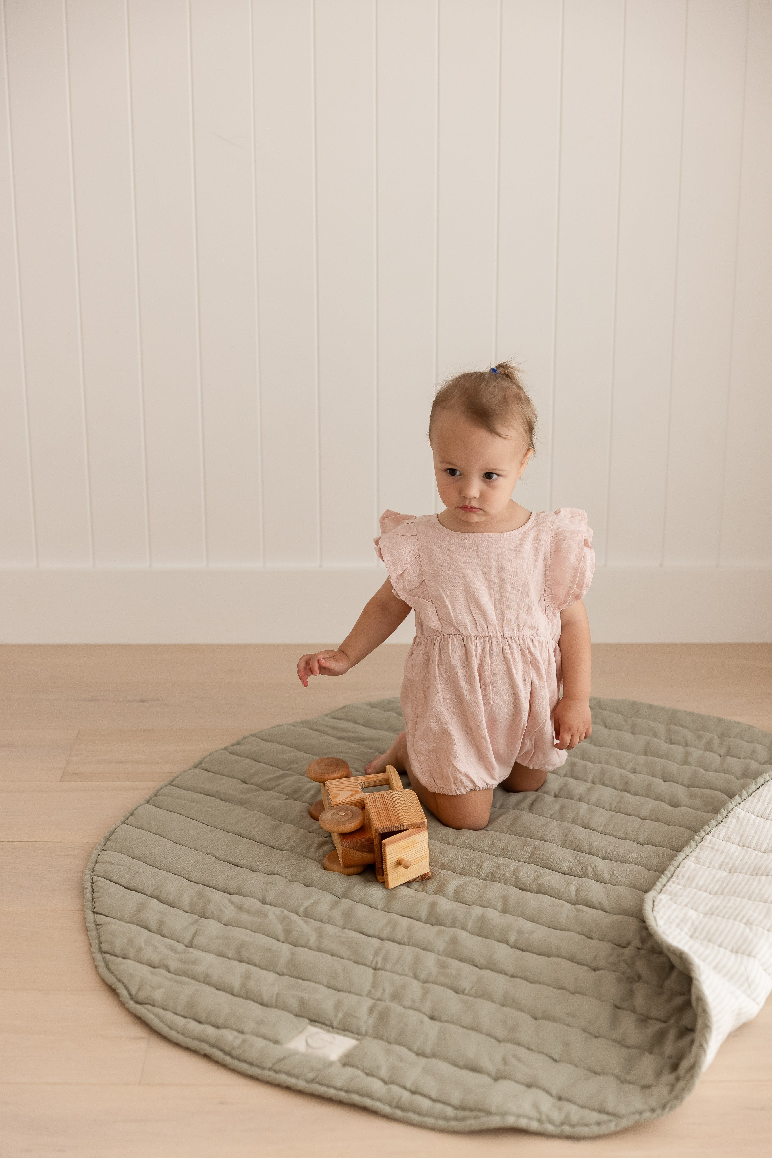 Soft Sage & Pinstripe - Play Mat – Linen Label